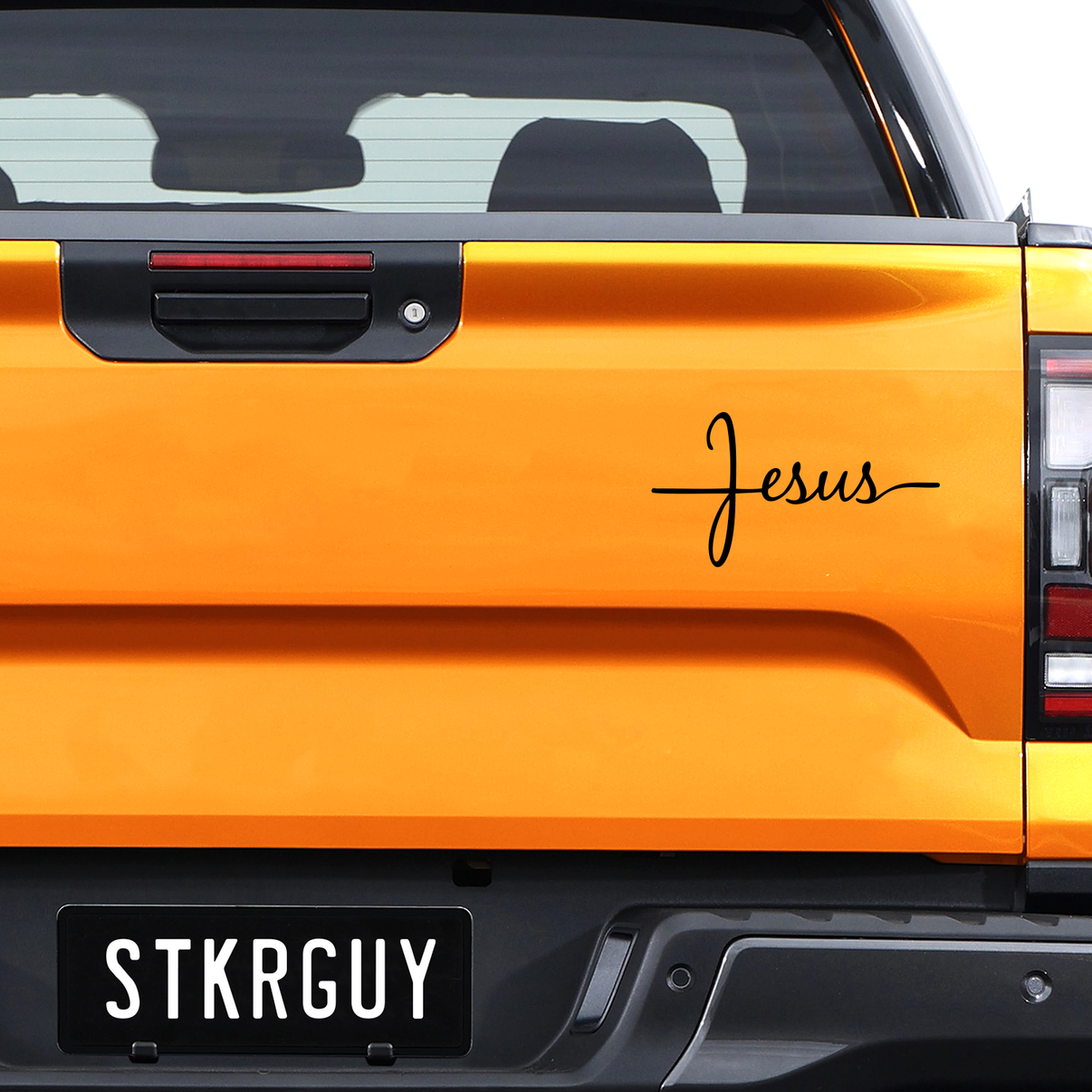 Jesus Cross Calligraphy Monoline Vinyl Sticker – The Sticker Guy